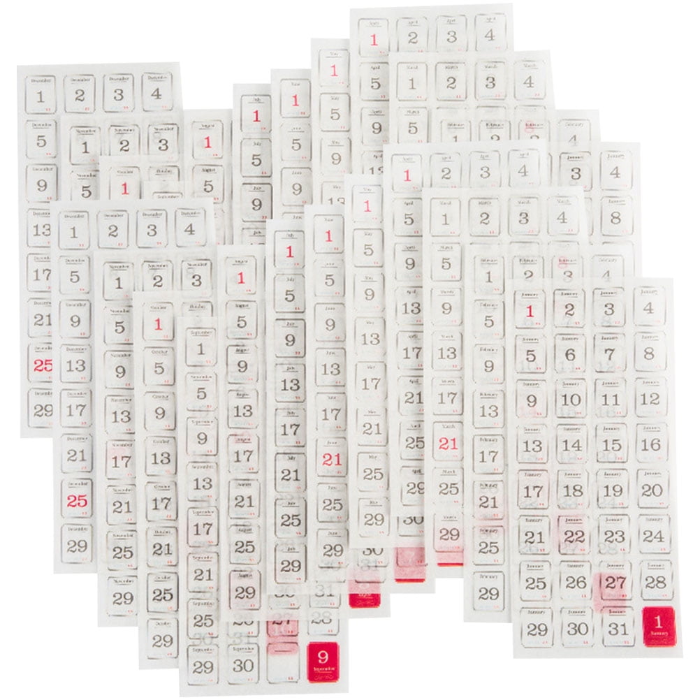 24 Sheets Stickers Month Scrapbooking Labels Advent Calendar for ...