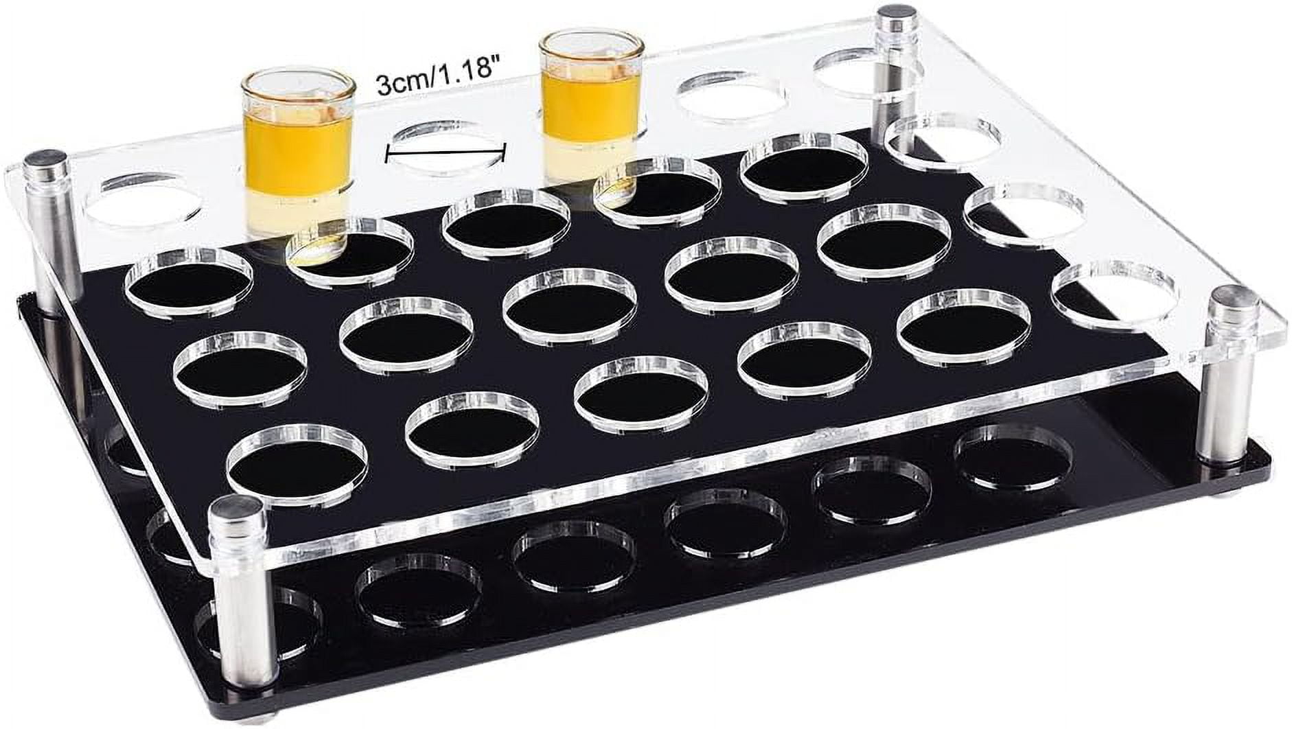 24 Shot Glass Tray Holder Bar Acrylic Shot Glasses Holders Wine Glass ...