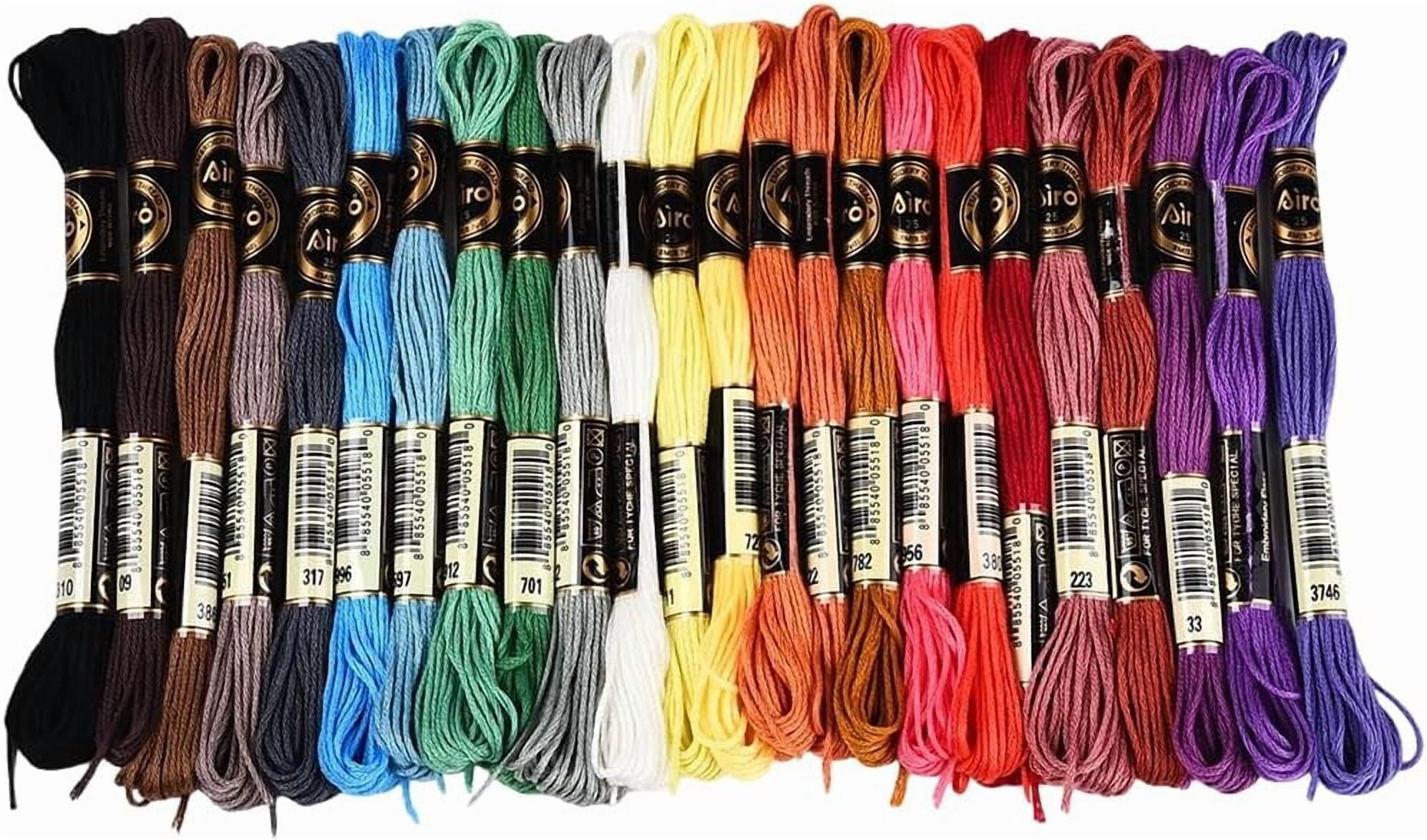 24 Skeins 24 Colors Polyester Sewing Thread Polyester Embroidery Thread ...