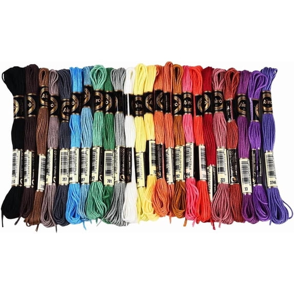 24 Skeins 24 Colors Polyester Sewing Thread Polyester Embroidery Thread ...