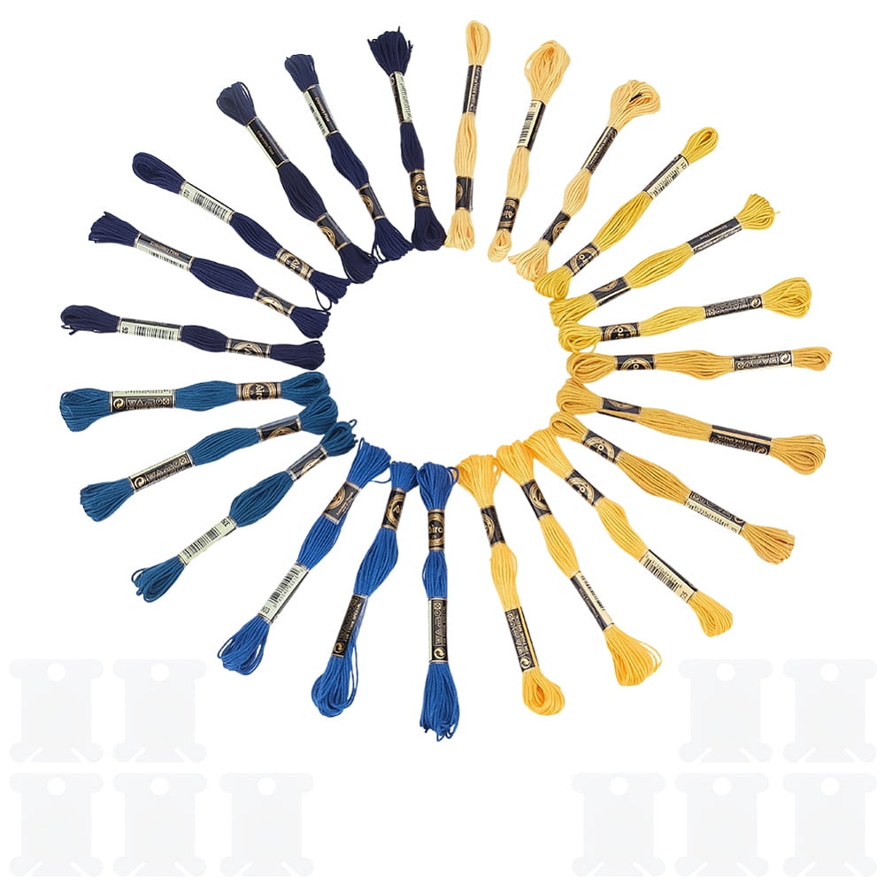 24 Skeins 6 Strands Colorful Embroidery Thread Christmas Stitch Yarn Threads Bulk Polyester ...