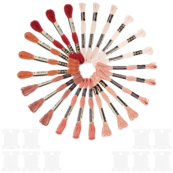 24 Skeins 6 Strands Variegated Pink Embroidery Floss Stitch Threads ...