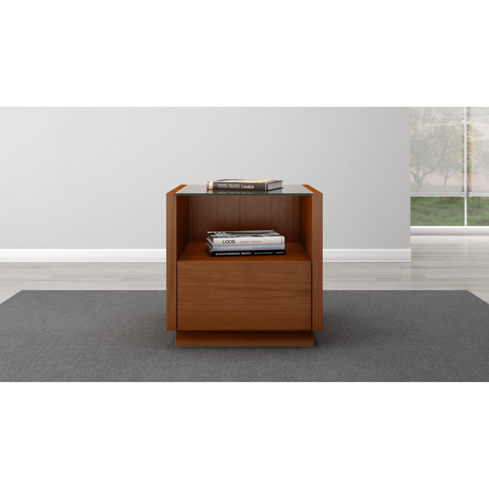24" Sleek Contemporary End Table in a Light Cherry Finish - Walmart.com
