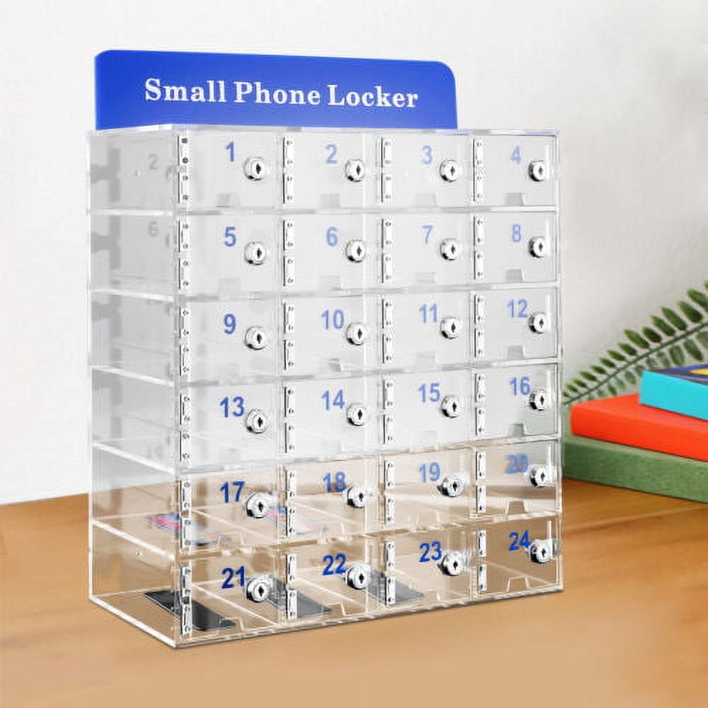 24 Slots Acrylic Cell Phone Locker Wallet Lock Box Cell Phone Storage Cabinet - Walmart.com
