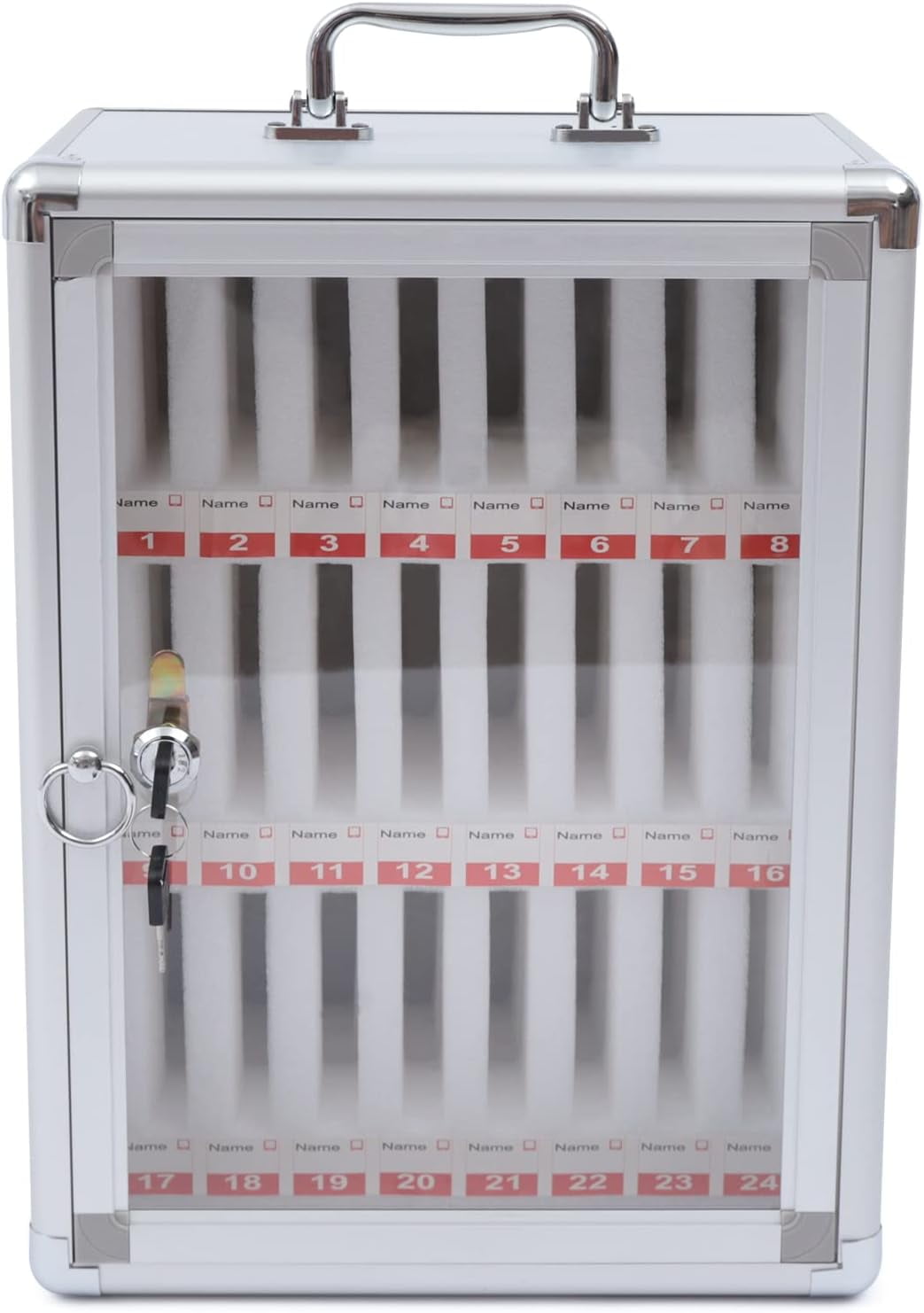24 Slots Aluminum Alloy Pocket Chart Storage Cabinet for Cell Phones ...