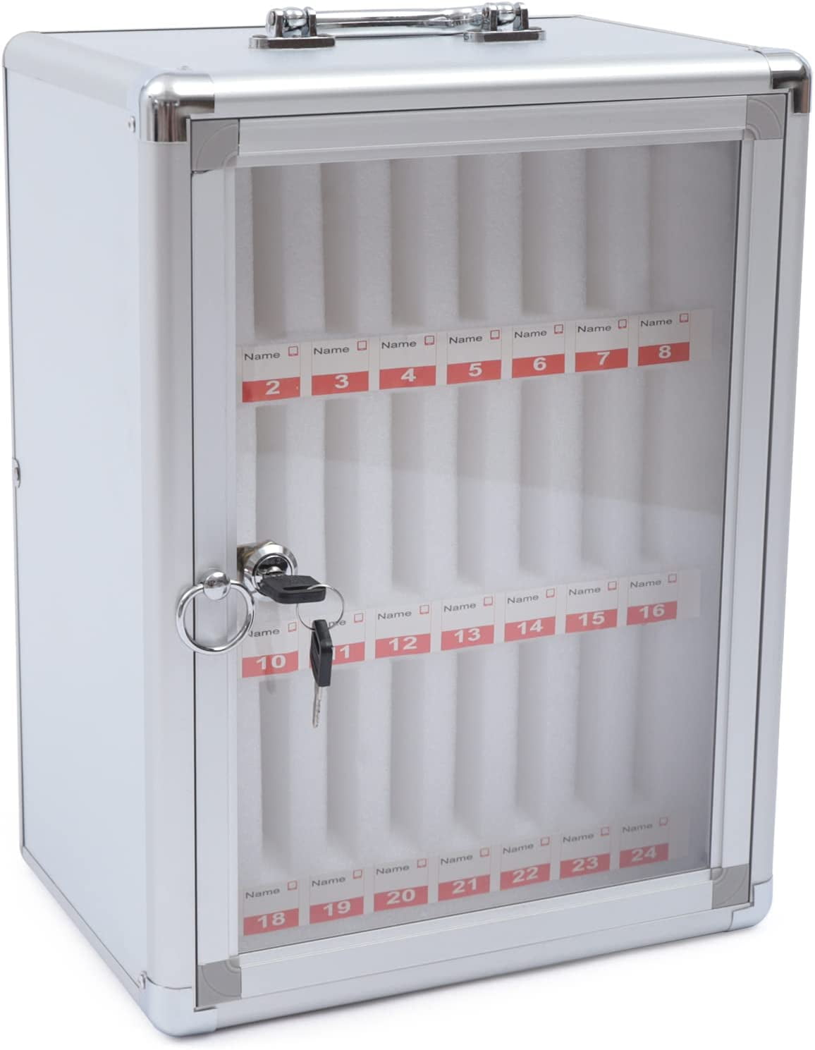 24 Slots Cell Phone Locker Box, Aluminum Alloy Cell Phones Storage ...