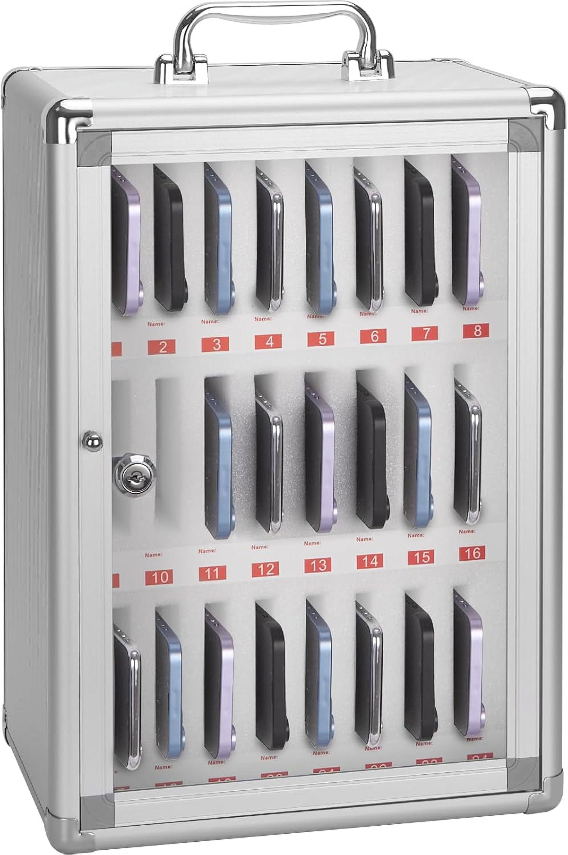 24 Slots Cell Phone Locker,Pocket Chart Cell Phones Storage Cabinet for ...
