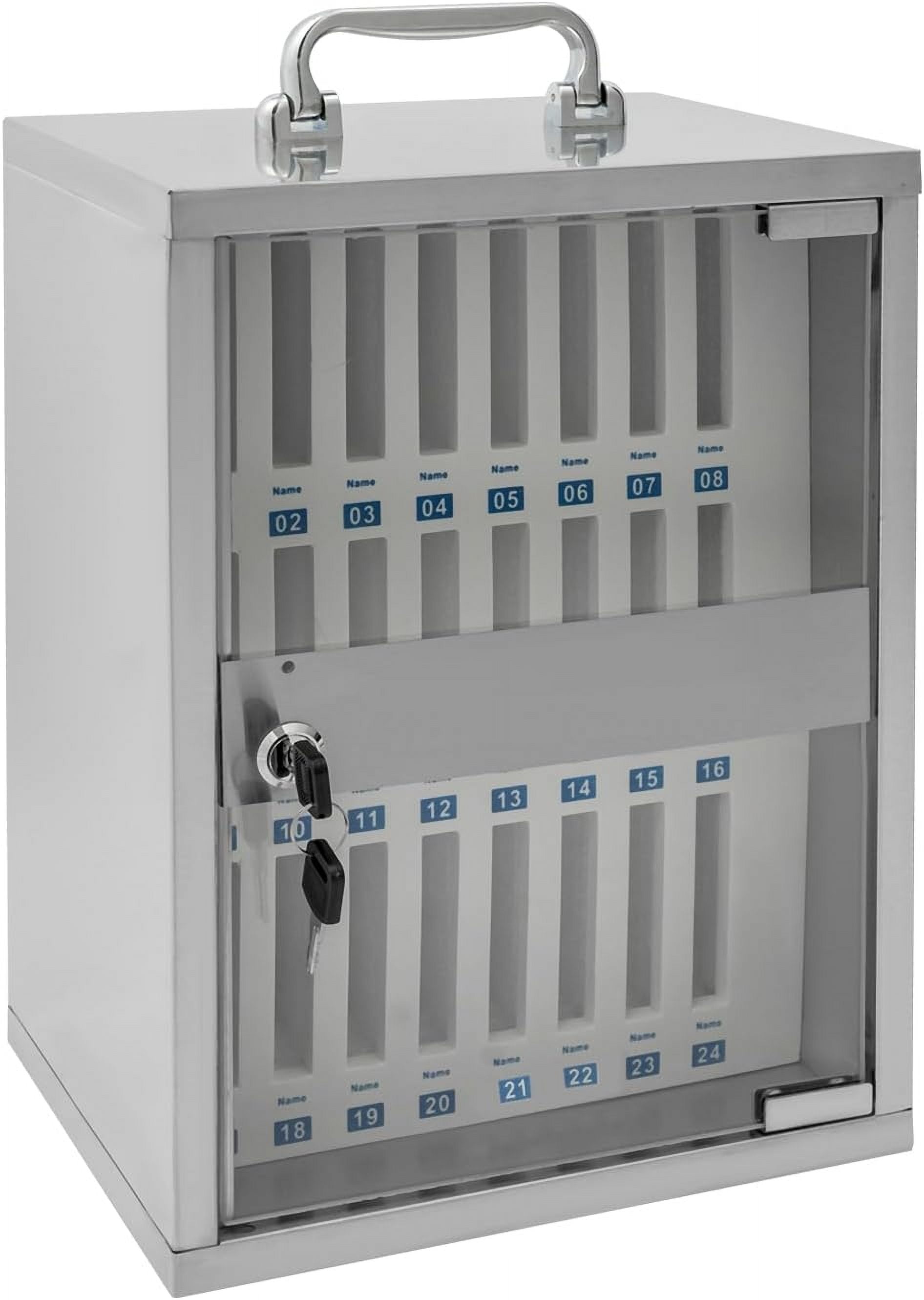 24 Slots Cell Phones Storage Cabinet Stainless Steel Cell Phone Locker ...