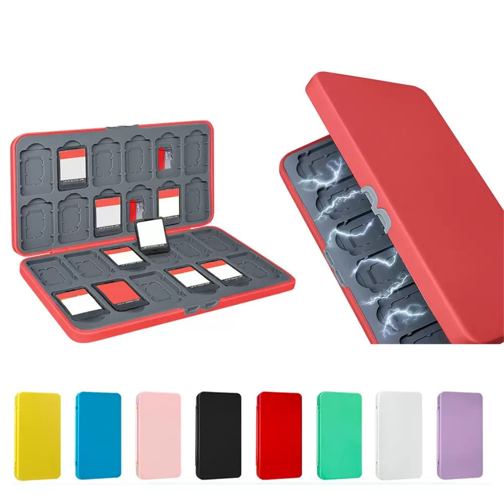 24 Slots Game Card Case Storage Box for Switchµ SD Cards,Games Holder ...