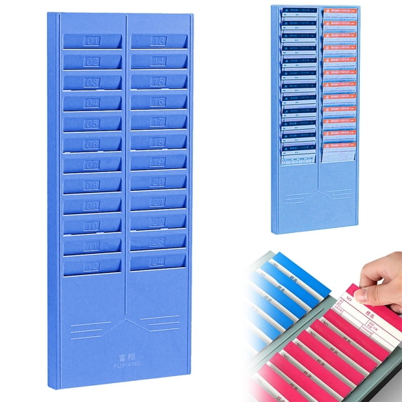 24 Slots Time Card Organizer 1 Pack, Wall Mount Plastic Holder for ...