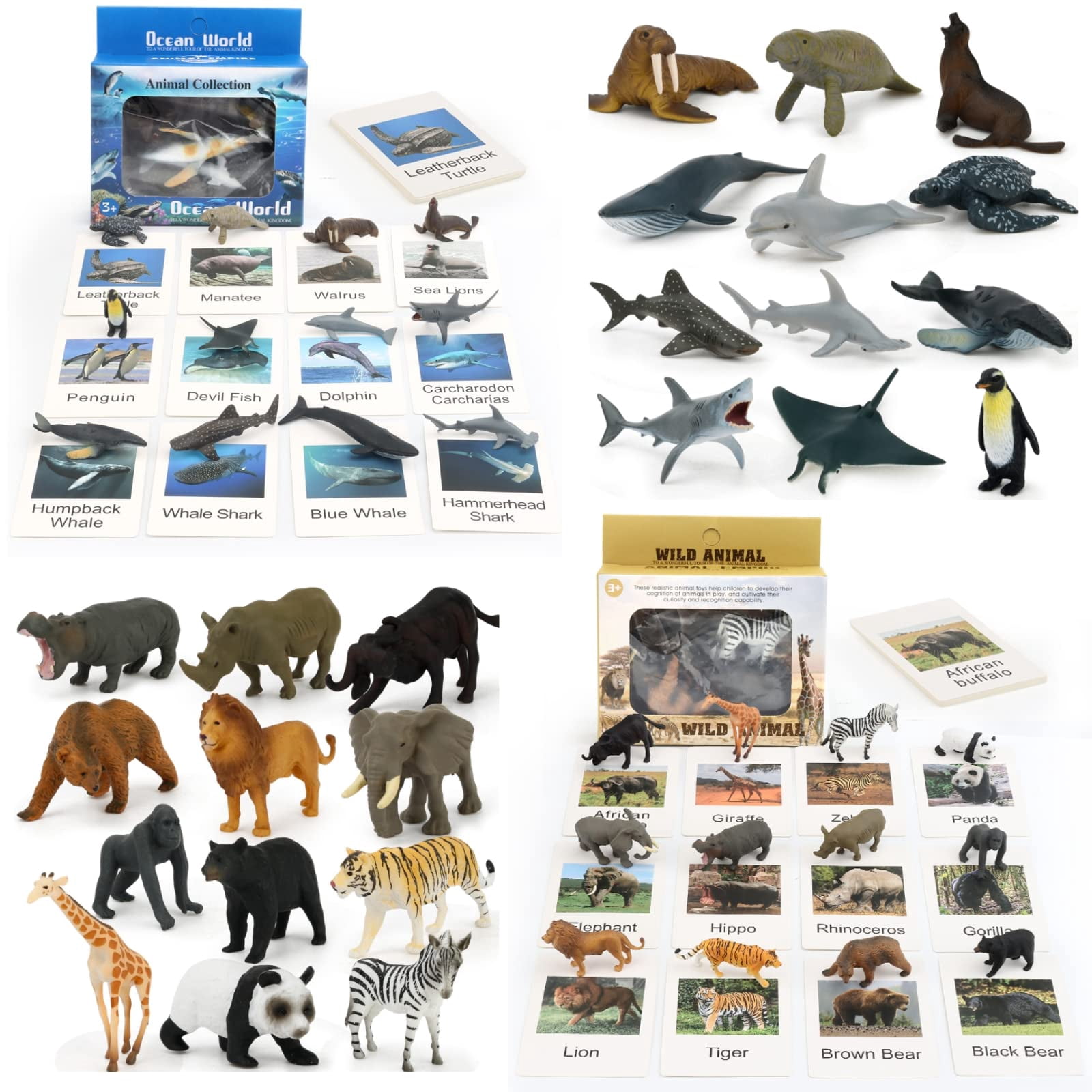 24 Small Animal Figurines AIF9 Learning & Education Toys, Plastic ...