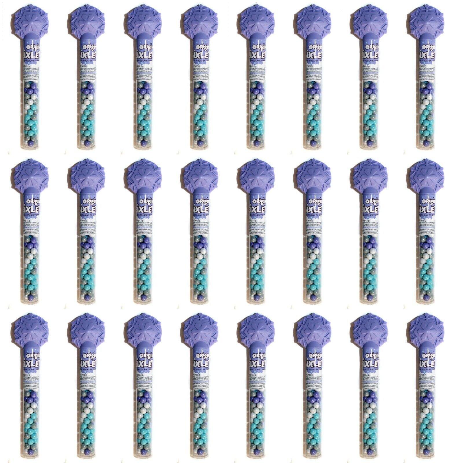 SweetWork Snowflake Shaped Tubes Sixlets Chocolate Holiday Candies, 24 ...