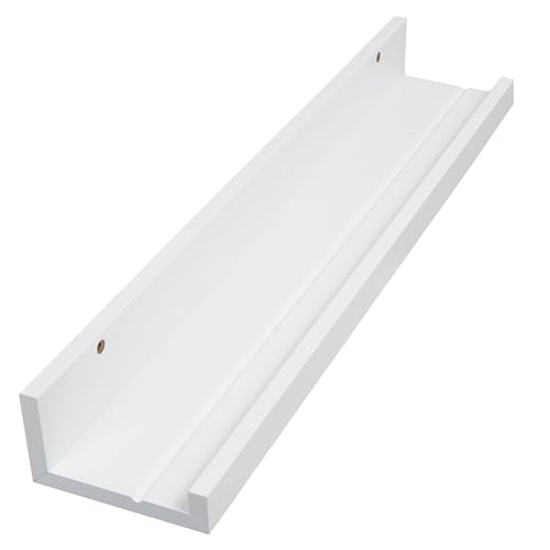 24" Solid White Ledge Shelf by Studio Décor - Floating Wall Mount ...