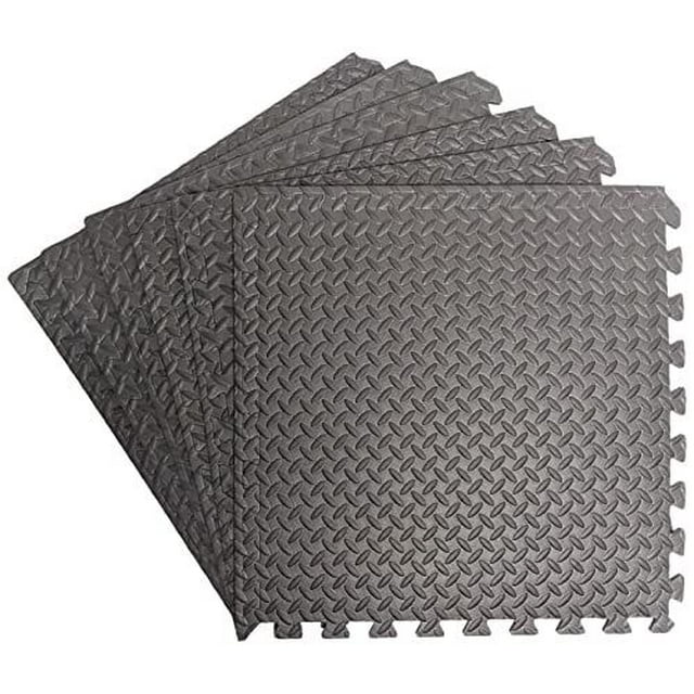 24 Square Feet / 6 Interlocking Foam Tiles ½-inch Thick Exercise Mat ...