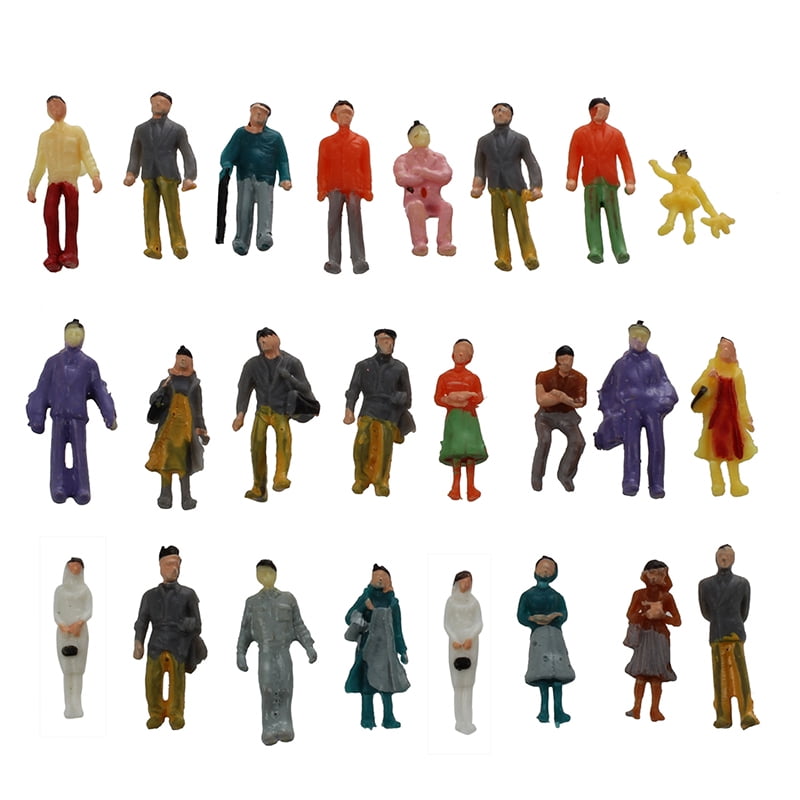 24 Stück Colorful Painted Sand Table Model Railway Passenger Figures ...