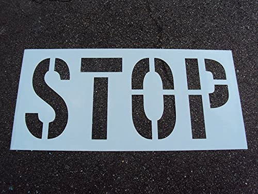 24" Stop Parking Lot Stencil - Actual 24" Letter Height. - 12" Wide ...