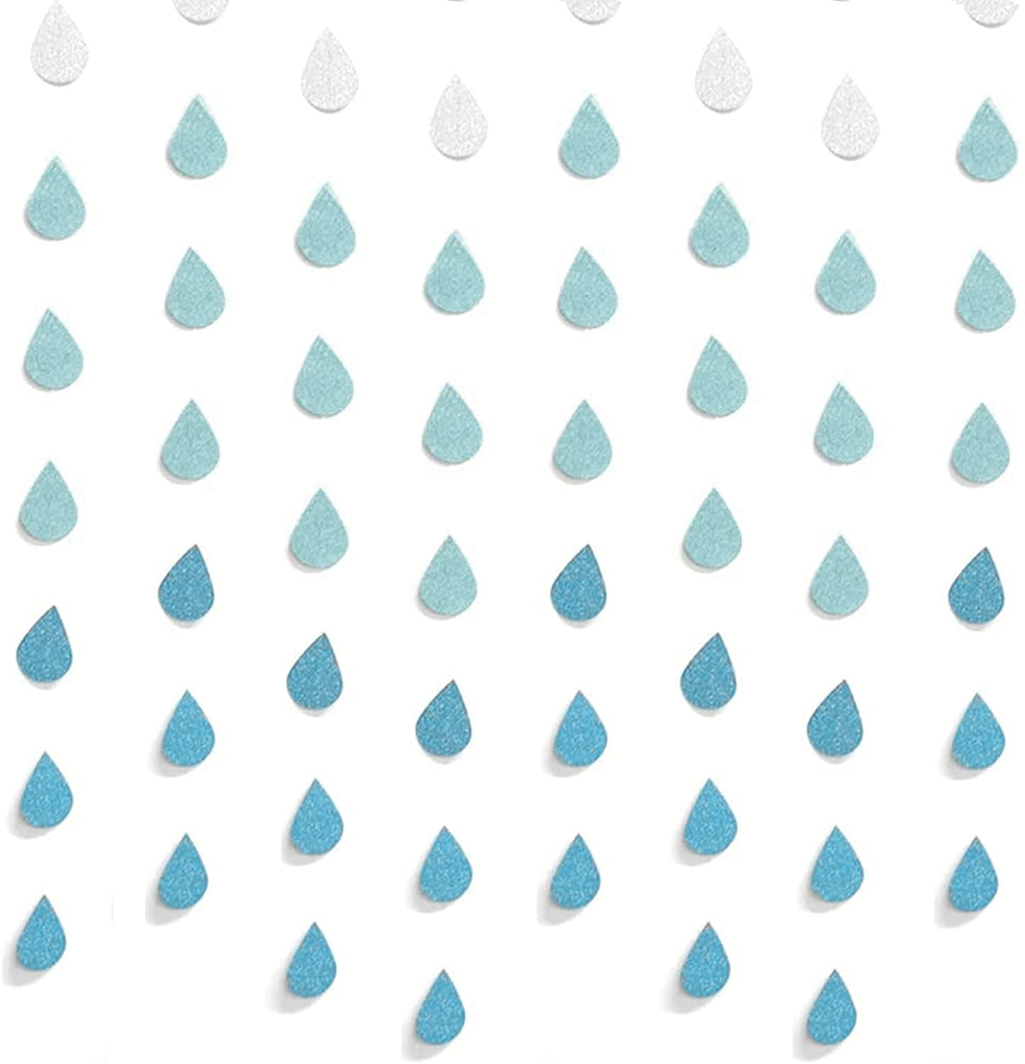 24 Strings Raindrop Garland Decorations, Paper Hanging Rain Drops Decor ...