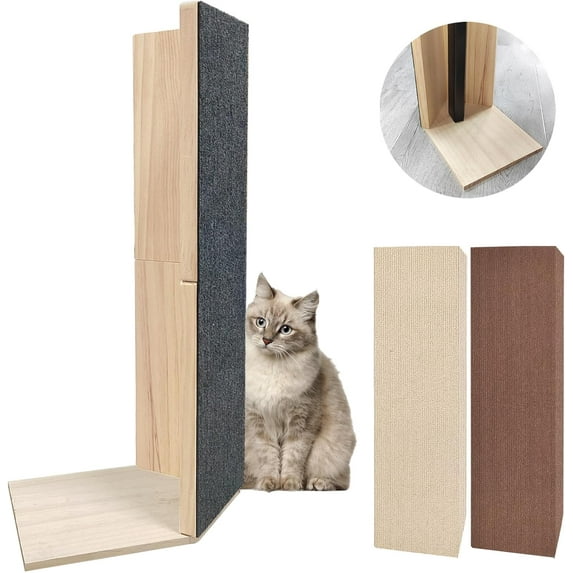 24" Tall Couch Corner Scratching Post with 3Pcs Replaceable Self ...