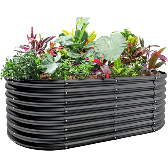 24“ Tall Galvanized Raised Garden Bed Kit, Galvanized Planter Garden ...