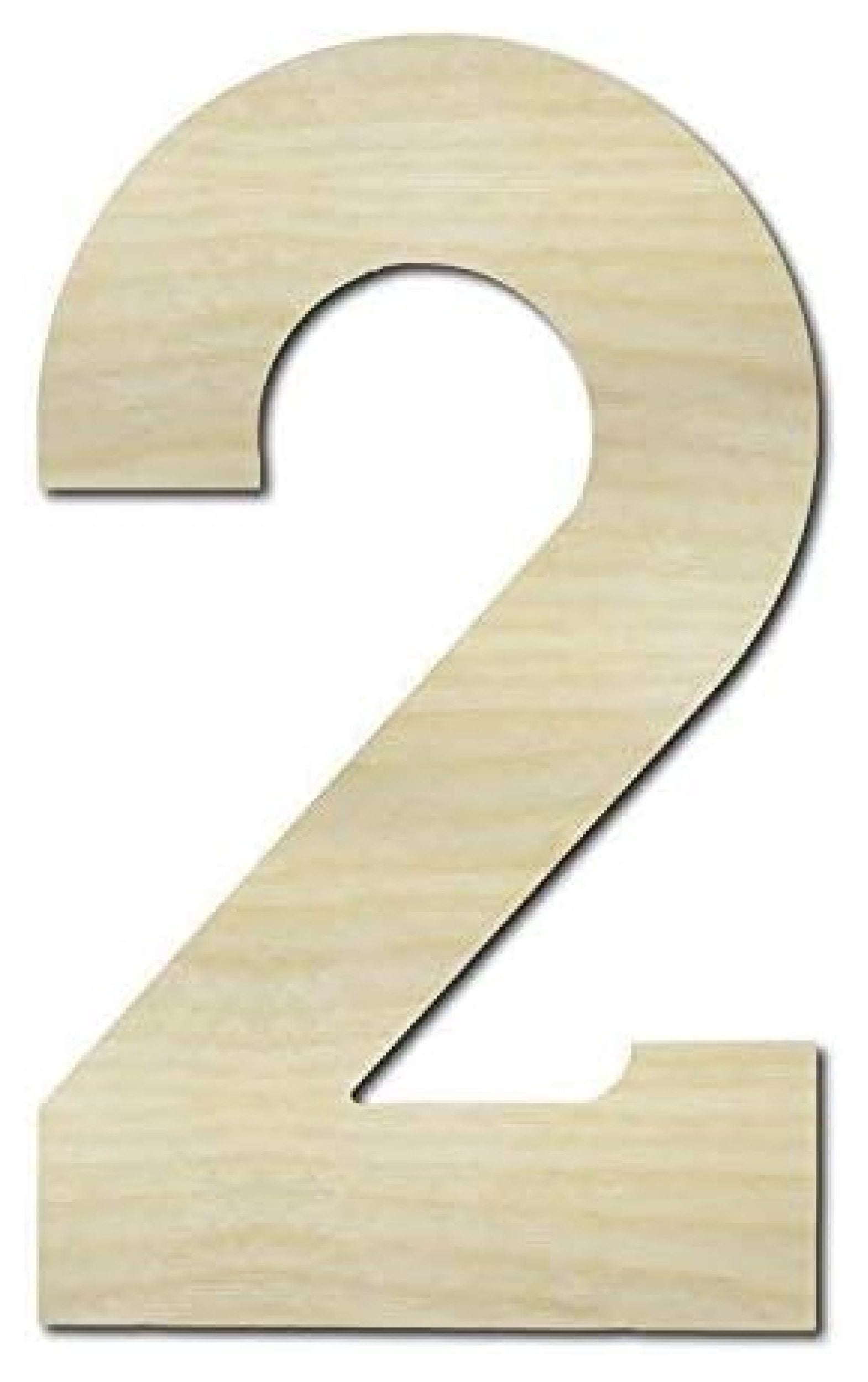 24" Tall X 1/2" Thick, Wood Number 2 - Two - Large Wall Wood Number ...