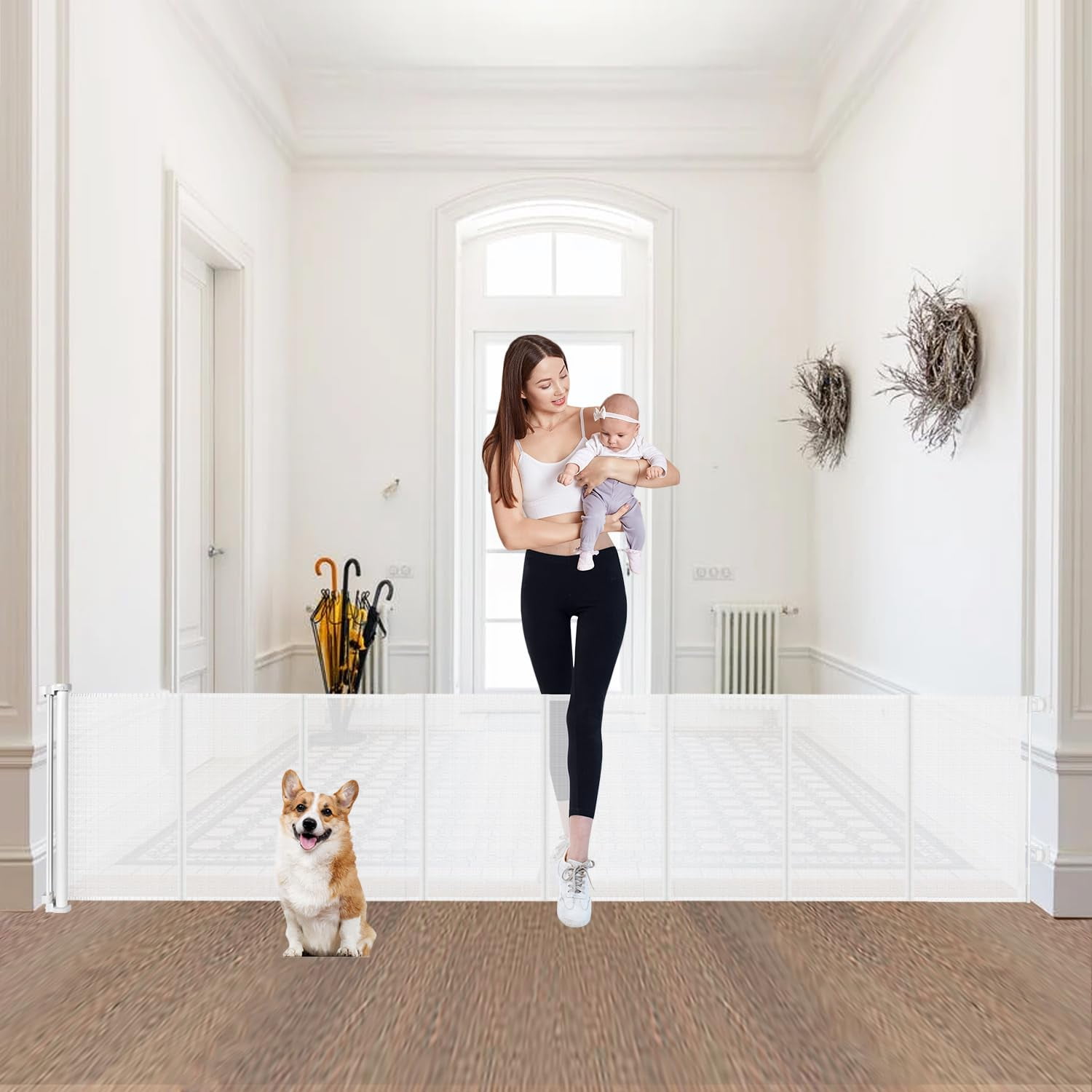 24" Tall X 100" Extra Wide Short Dog Gates To Step Over, Extra Long ...