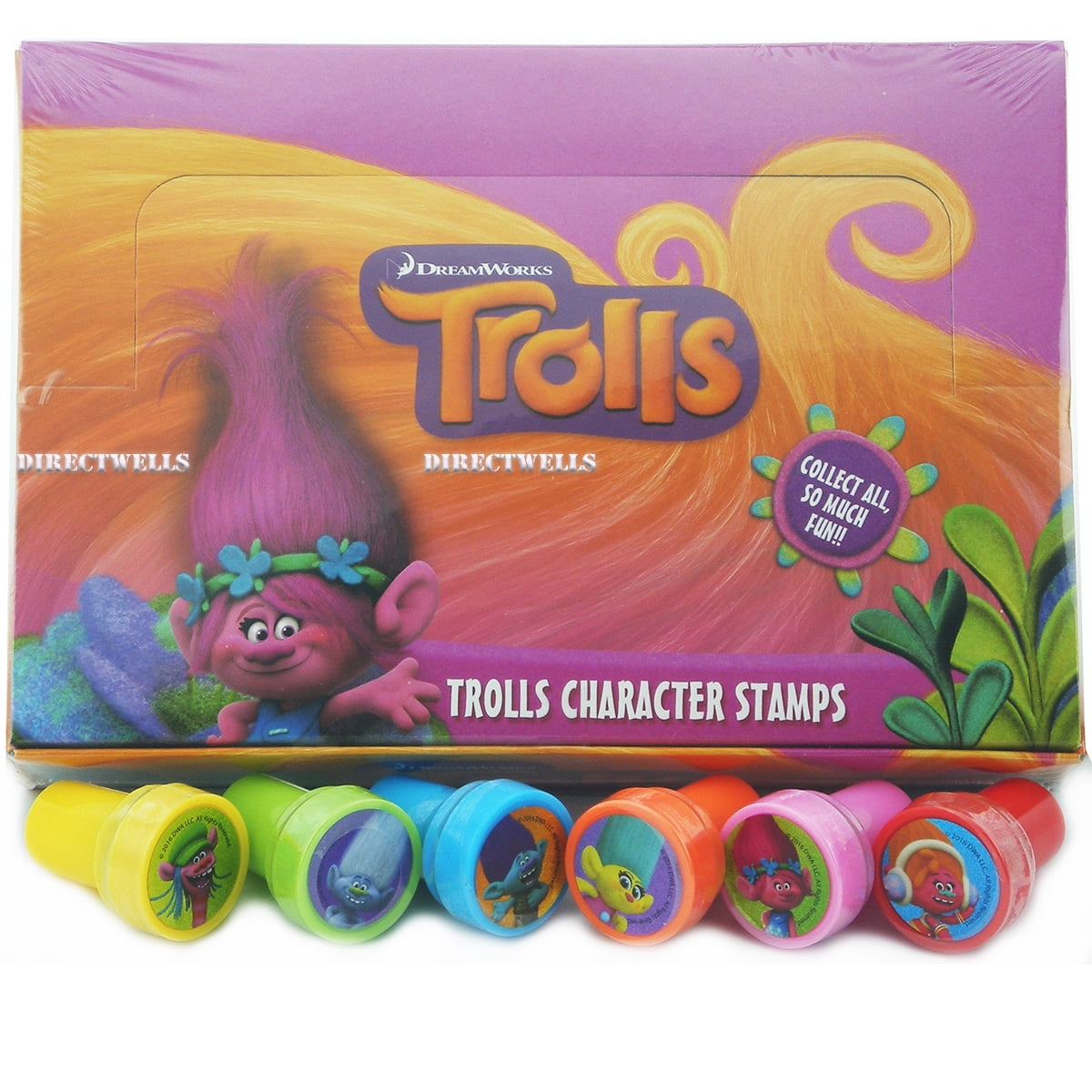 24 Trolls Dreamwork Authentic Licensed Self Inking Stampers in Box ...
