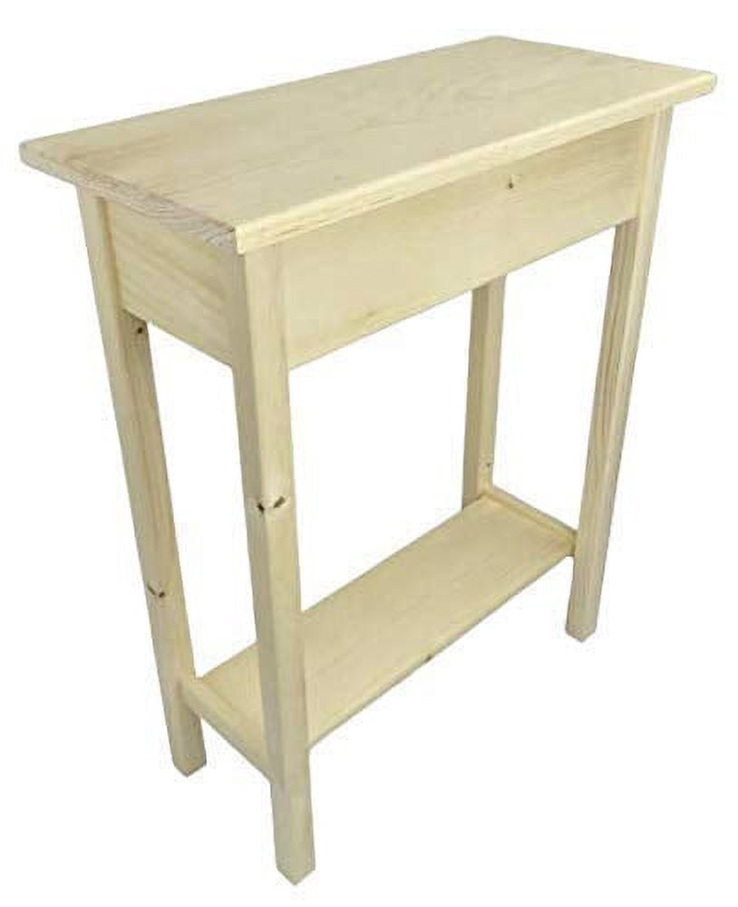 24" Unfinished Pine Console Sofa Table with Bottom Shelf - Walmart.com