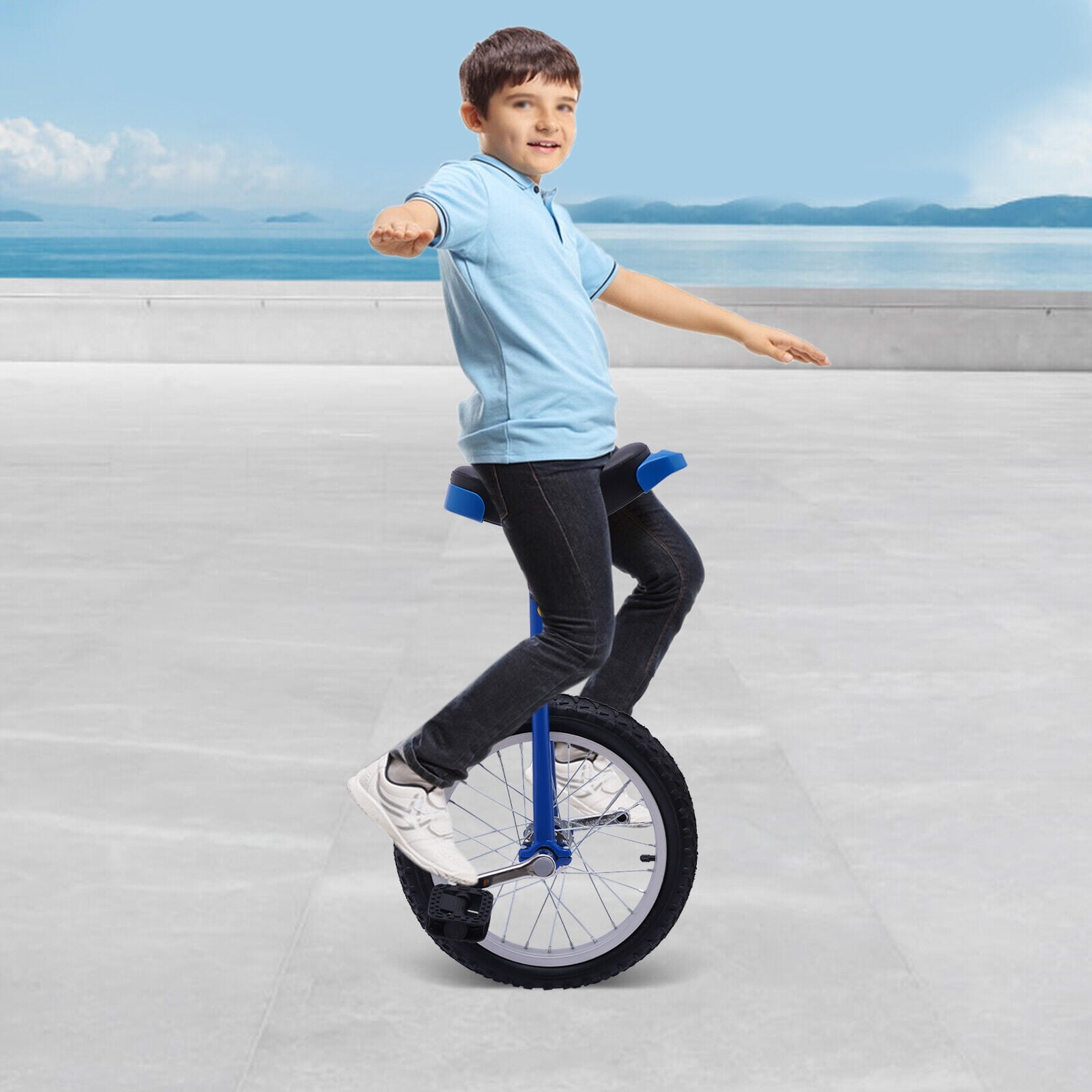 24" Unicycle Adjustable Seat Outdoor Sports Wheel Unicycle Fitness Bike ...