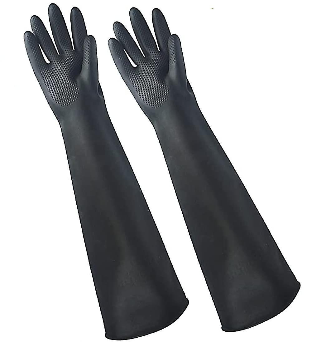 24" Upgraded Latex Gloves Chemical Resistant Rubber Ppe Industrial ...