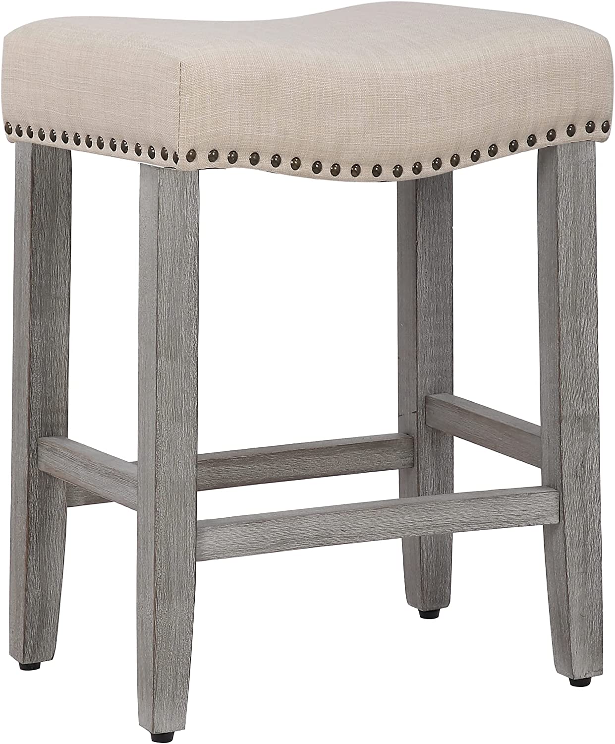 24" Upholstered Counter Height Bar Stools, Backless Kitchen Island ...