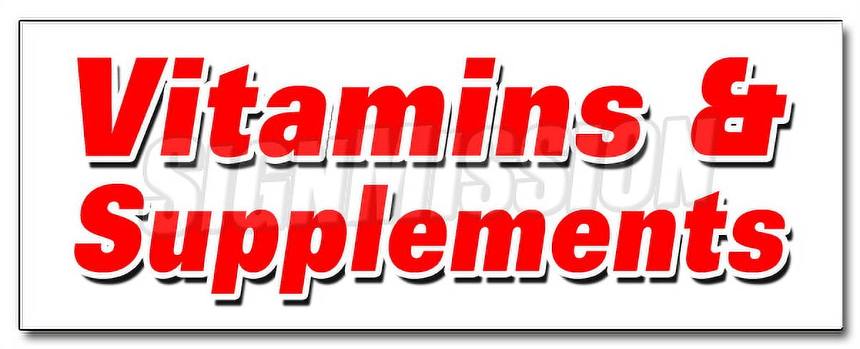 24" VITAMINS & SUPPLEMENTS DECAL sticker leading brands nature healthy ...