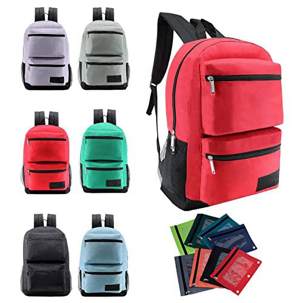 24 Value Bundle Pack - 17 Inch Wholesale Sport Backpacks in 6 Assorted ...