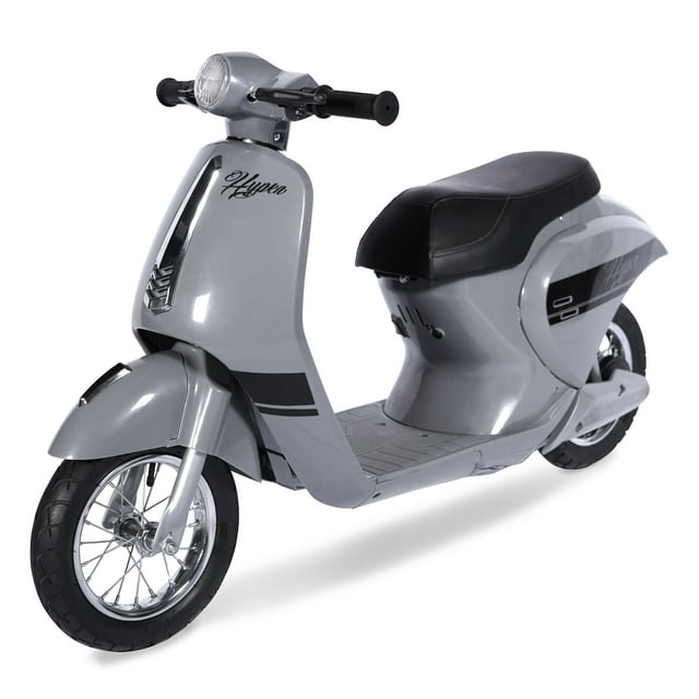 24 Volt Hyper Toys Retro Scooter, Silver, Battery Powered Electric ...