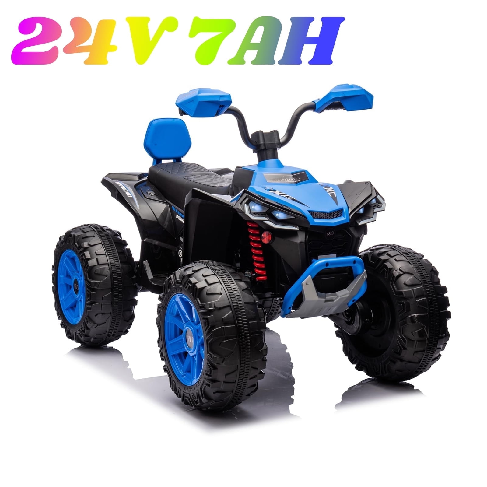24 Volt Kids ATV Ride-On, Electric Dual 4 Wheeler with 2-Seater, Ride ...