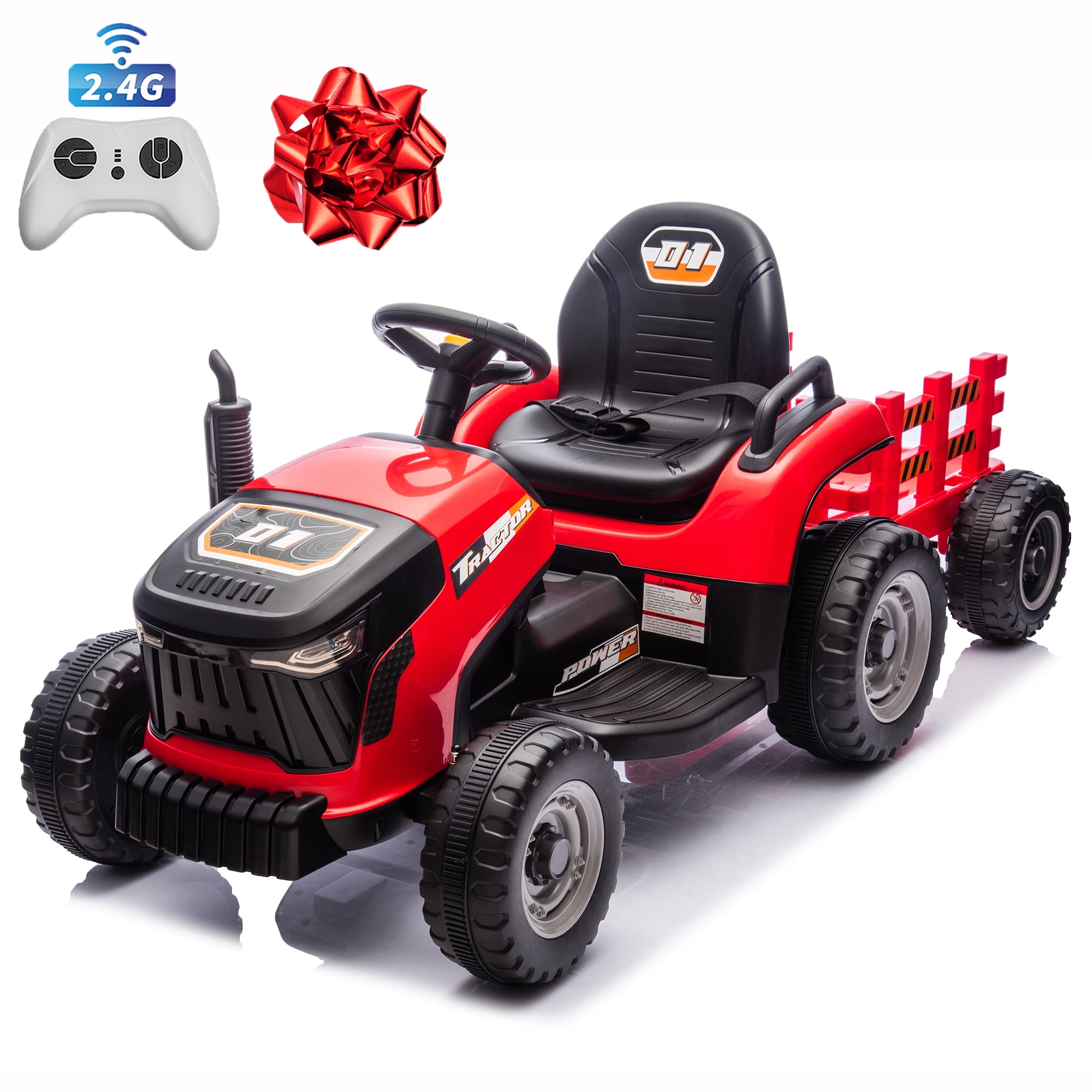 24V Electric Rideable UTV Car for Big Kids, 2-Seater with Trailer ...