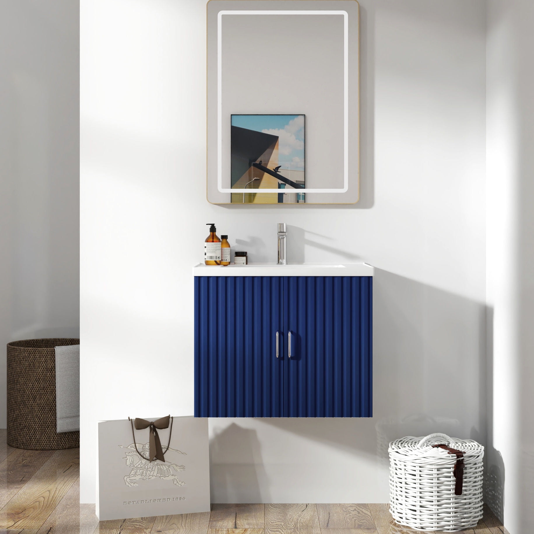24" Wall Mounted Bathroom Vanity | Space-Saving & Easy to Clean in ...