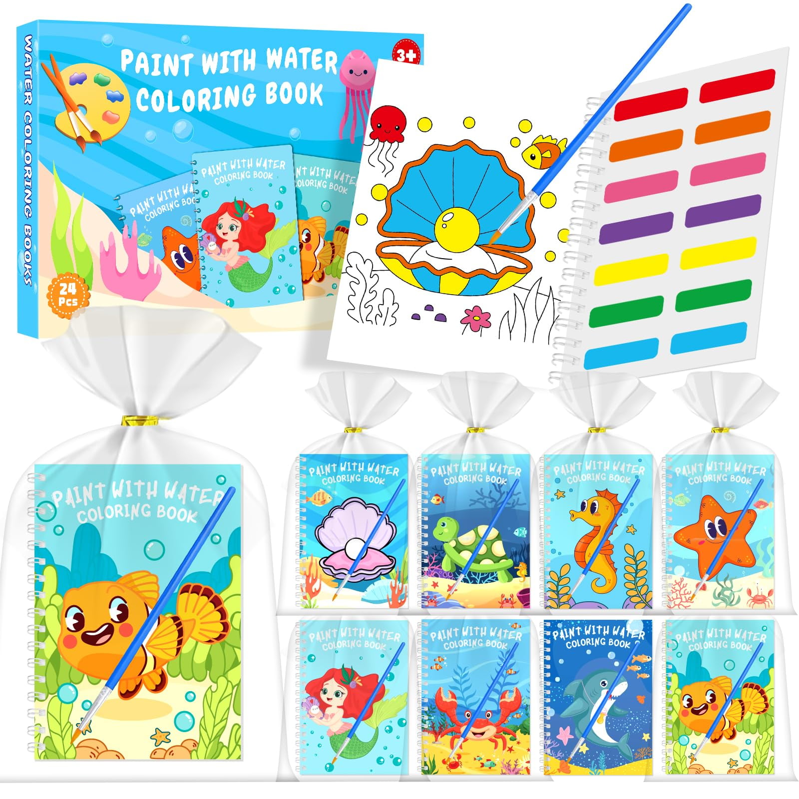 24 Water Coloring Books Under the Sea Party Beach Ocean Mini Coloring ...