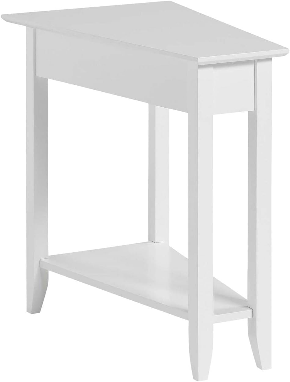 24" Wedge End Storage Shelf - Classic Living Room, Bedside Table, White ...