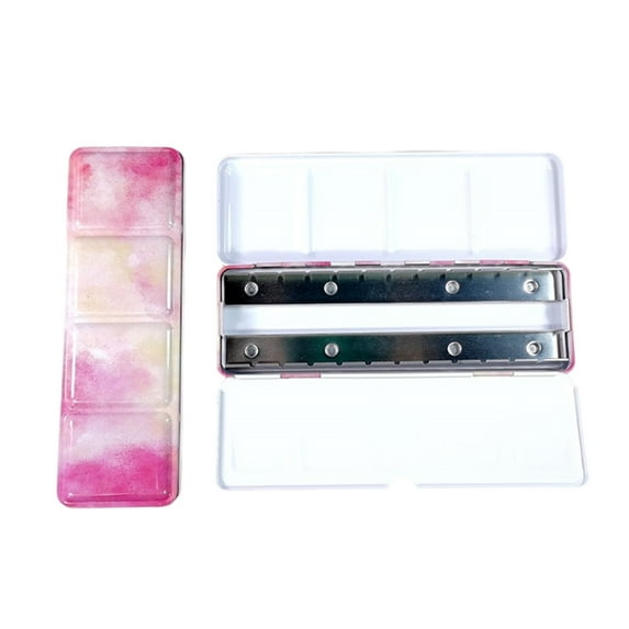24 Well Metal Paint Tray with Leakproof Lid Watercolor Paint Box ...