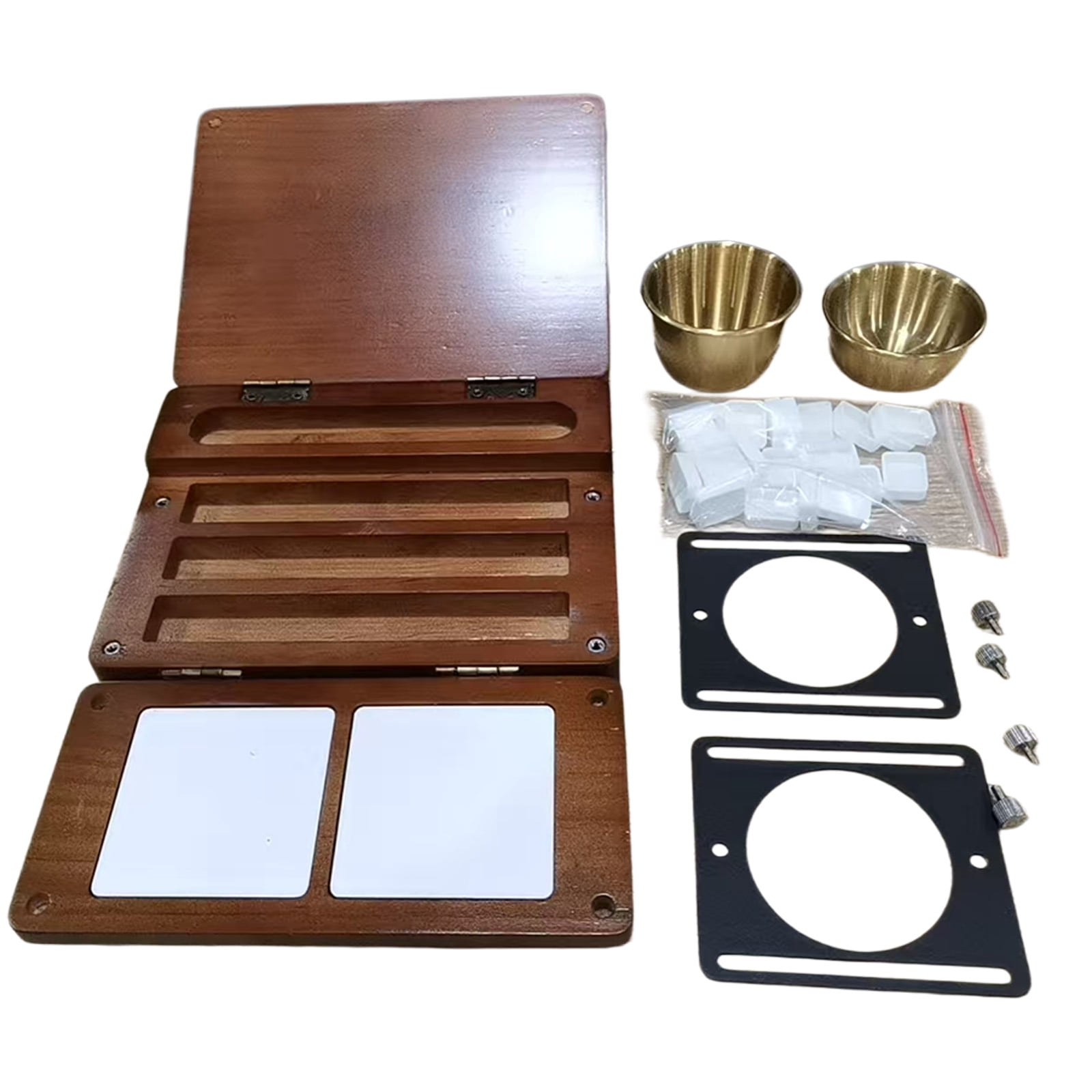 24 Well Wooden Paint Tray Multifunctional Foldable Watercolor Palette ...