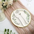 24 White 9" Round Geometric Eucalyptus Design Paper Dinner Plates Party ...