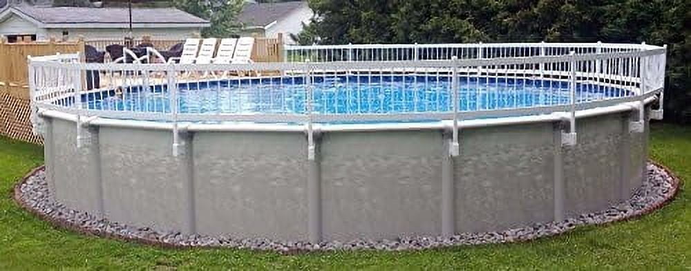 24" White Above Ground Pool Fence 8 Section Base Kit - Walmart.com