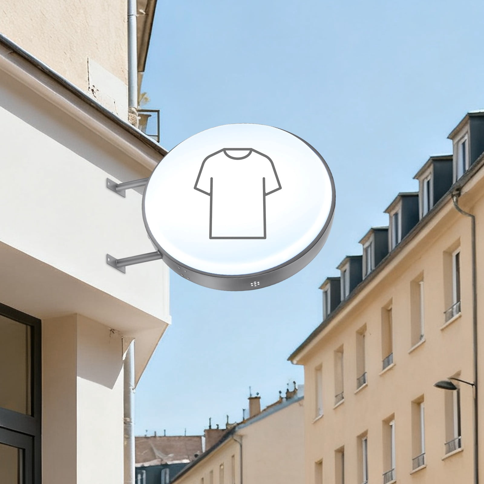 24" White Wall-mounted Round LED Double Sided Outdoor Advertising ...