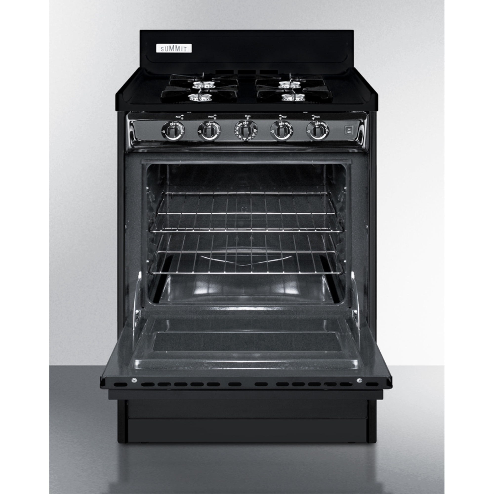 "Summit 24"" Wide Gas Range, Small Kitchen Oven with Four Open Burners ...