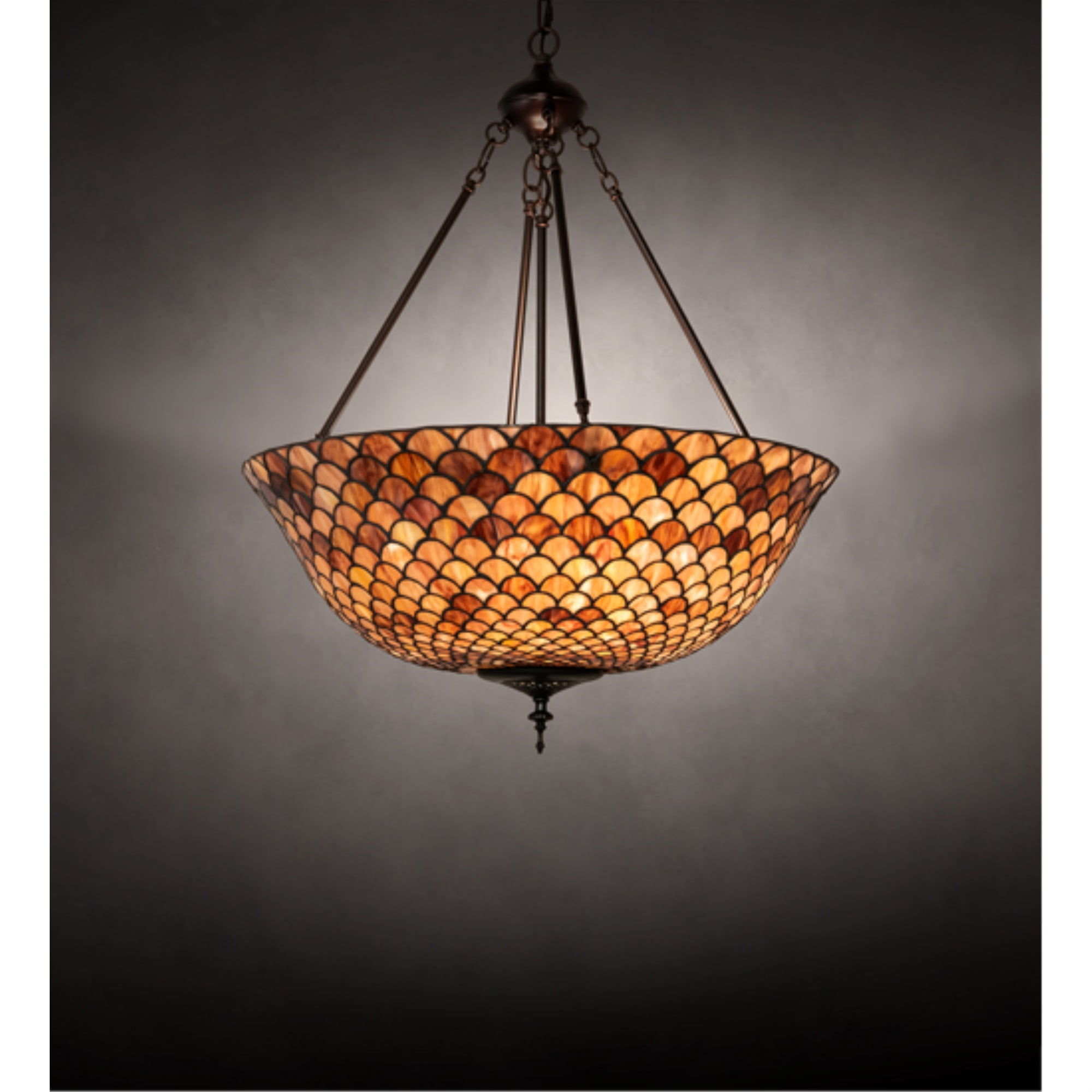 Meyda Lighting 24" Wide Tiffany Fishscale Inverted Pendant - Walmart.com