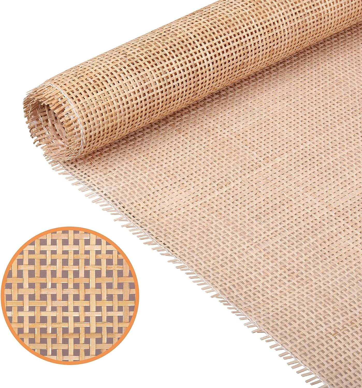 24" Width Natural Square Cane Webbing 5Feet, Rattan Webbing Roll for ...