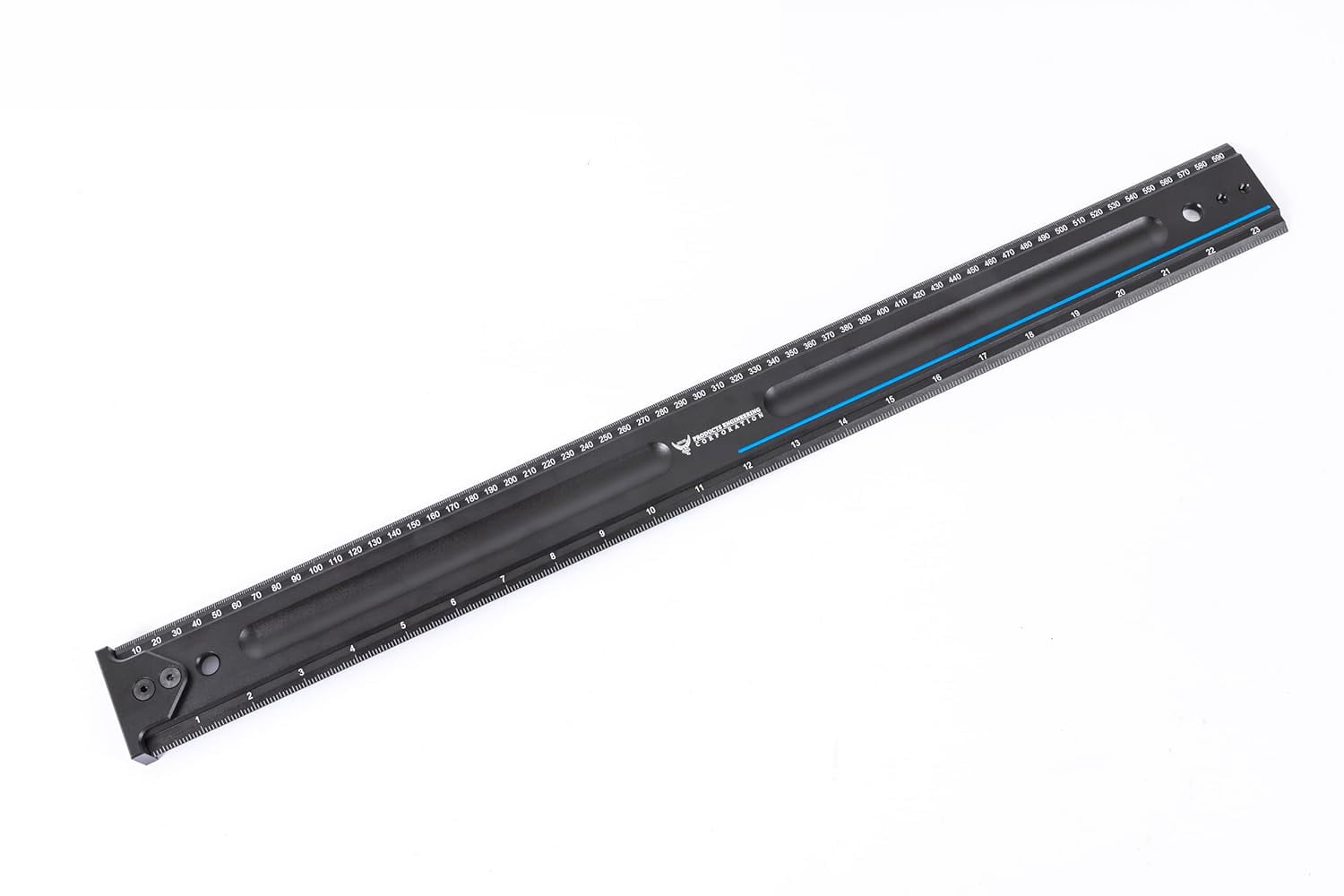 24" Woodworking Ruler with Hook Stop, Laser-Etched Layout Tool, 600mm ...