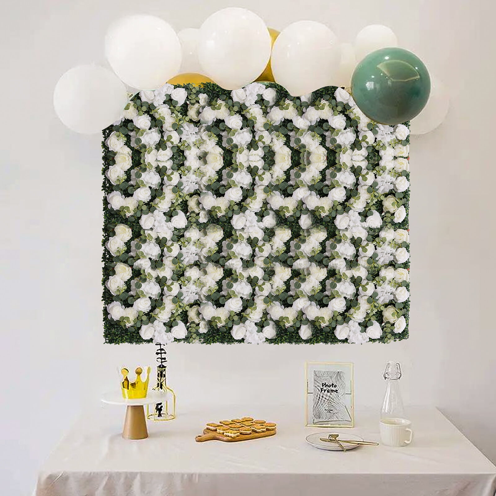 24" X 16" Artificial flower panels Floral Backdrop Silk Rose Wall Home ...