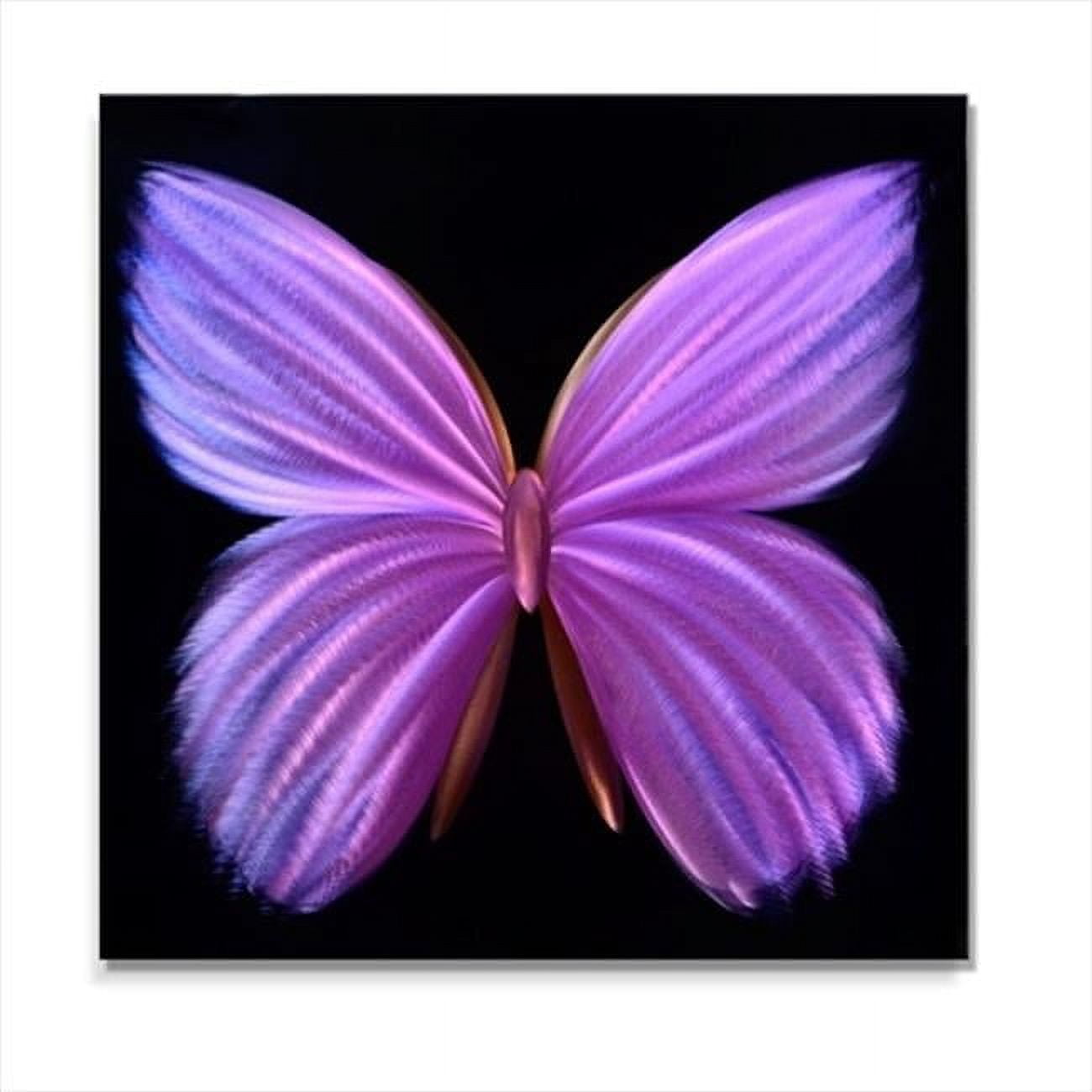 24 X 24 in. Nova Butterfly Purple Single-Paneled Handmade Metal Wall ...