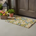 24" X 36" Brown Light Blue And Green Floral Outdoor Coir Door Mat ...